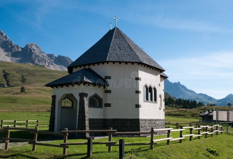 Small Italian Church - Dolomites, Italy Stock Image - Image of ...