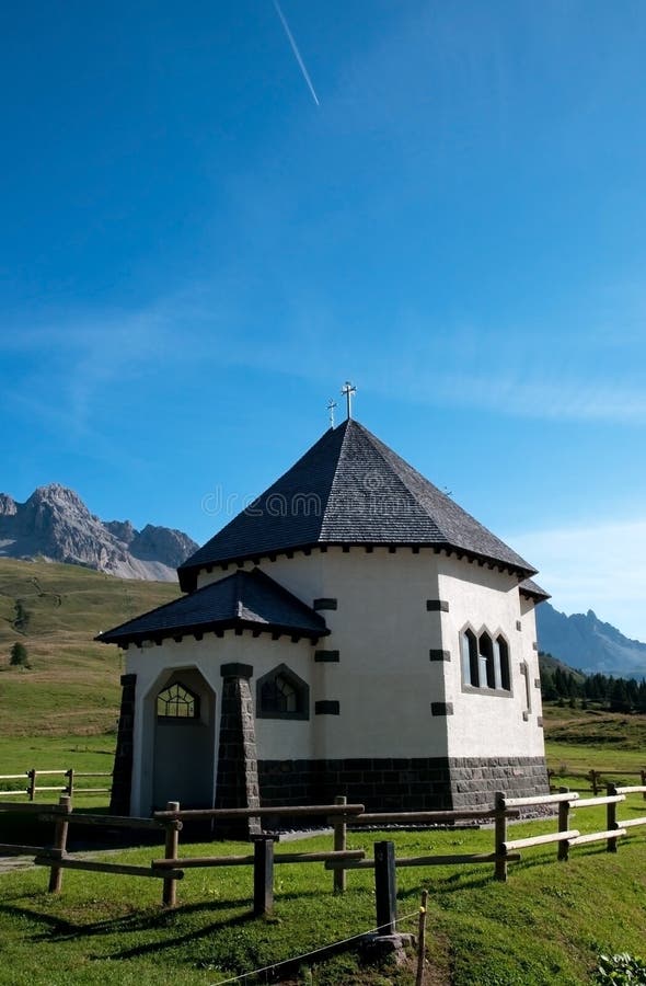 Small Italian Church - Dolomites, Italy Stock Photo - Image of dolomiti ...
