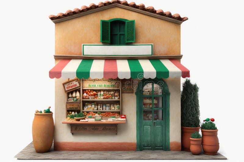 Small Italian Grocery Store. Generative Ai Stock Illustration ...