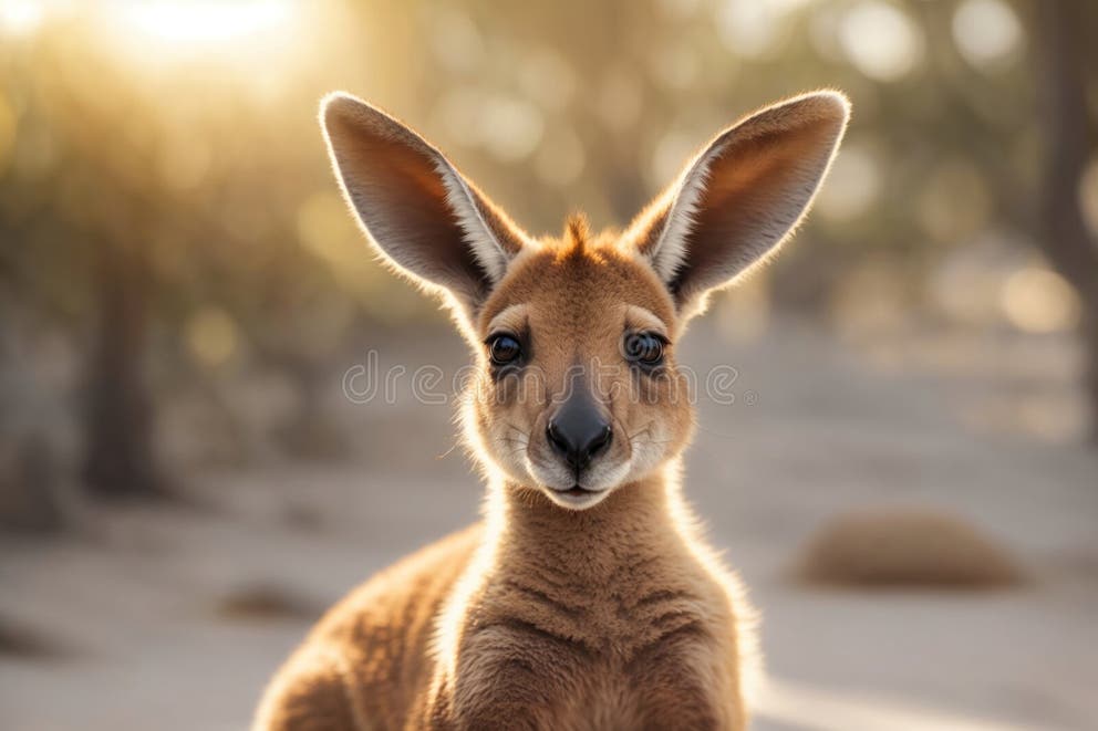 Small Kangaroo Portrait. Ai Generative Stock Illustration ...