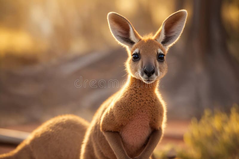 Small Kangaroo Portrait. Ai Generative Stock Illustration ...