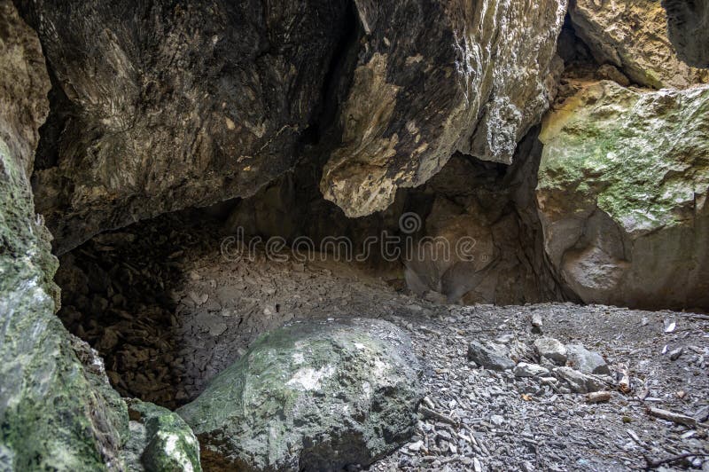 A Small Cave in Gypsum Rock Stock Photo - Image of cristal, inside ...