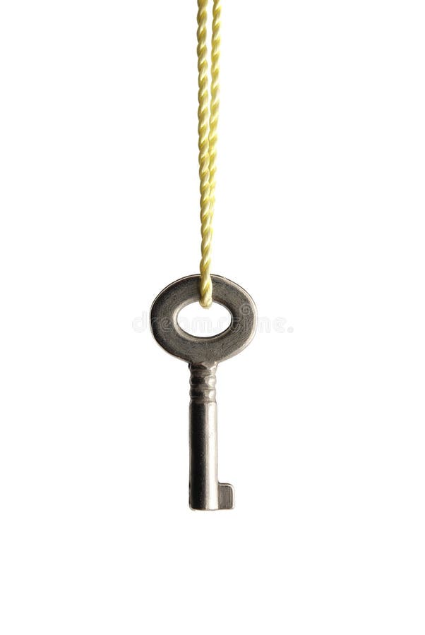 Small Key Hanging on a Rope Stock Image - Image of door, safety: 164704425