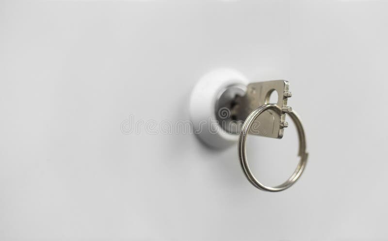 Small Key In A Keyhole Of Lock Stock Image - Image of single ...