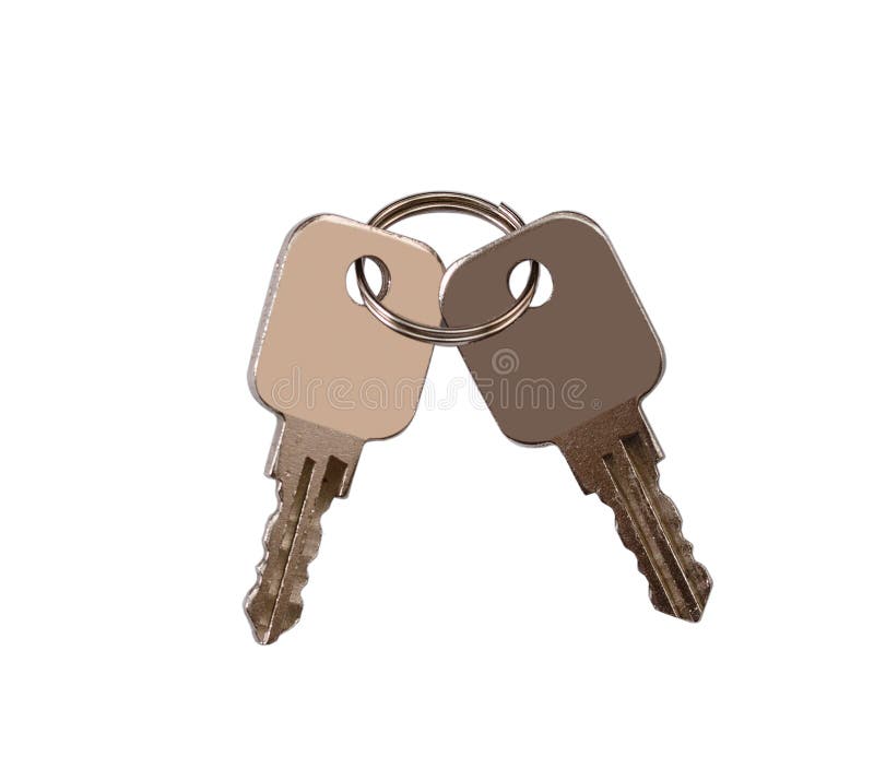 Small Keys from the Mailbox Isolated Stock Photo - Image of access ...
