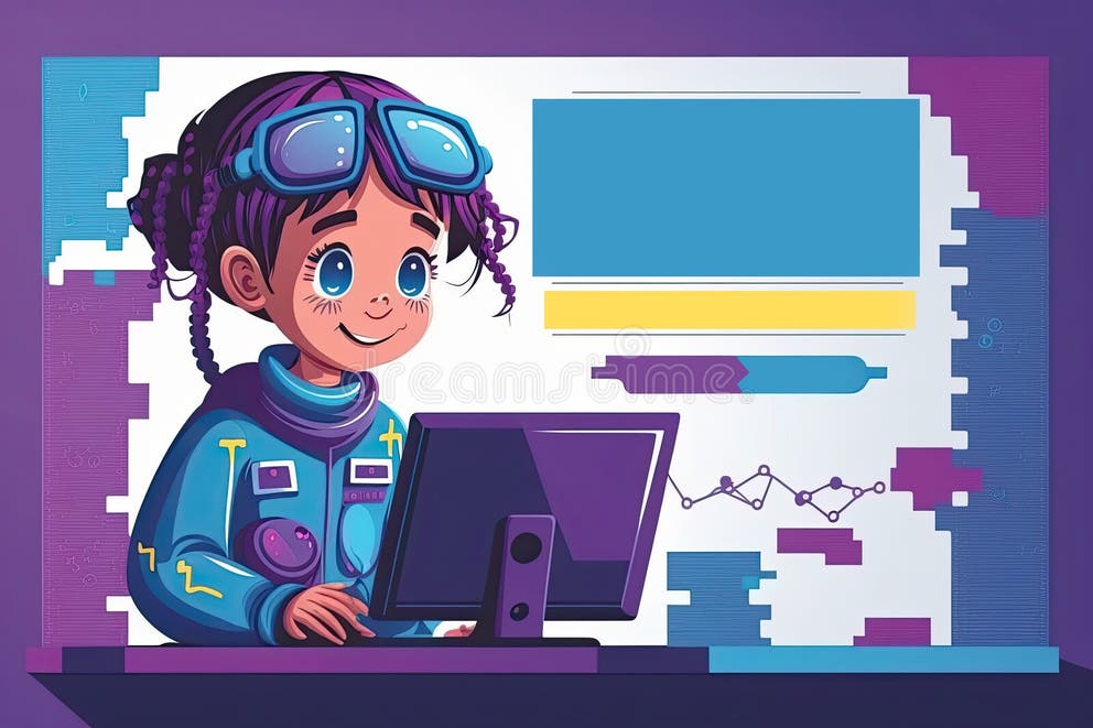 Small Kid Hacker Programmer on a Computer for, Children Coding Class ...