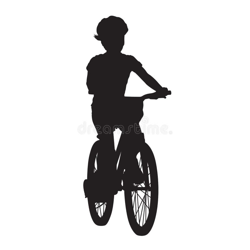 Kid Riding Bike Silhouette Stock Illustrations – 287 Kid Riding Bike ...