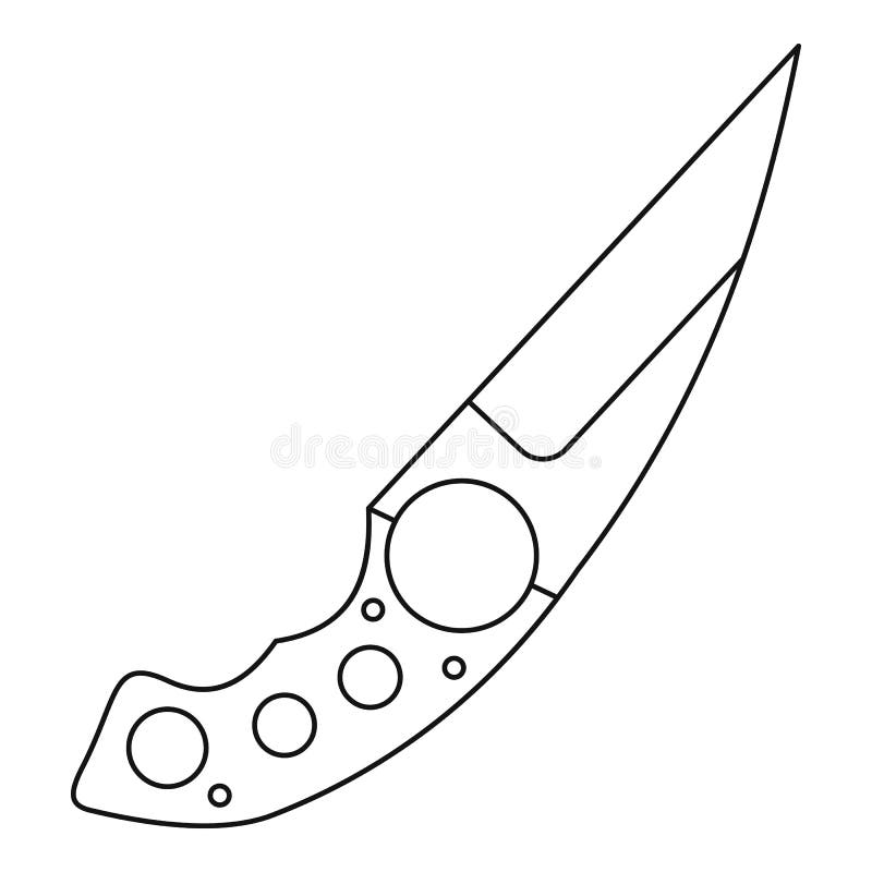 Small Knife Icon, Outline Style Stock Vector - Illustration of outline ...