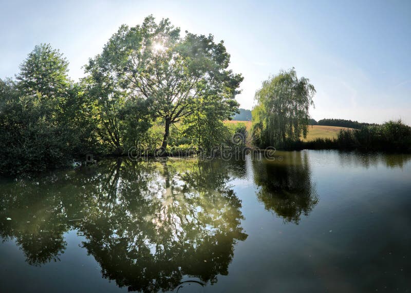 Small Lake Inside A Canyon Near The Rock Formations In The Paradise ...