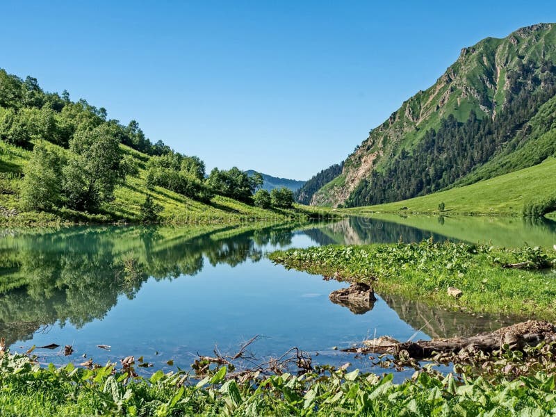 A small mountain lake stock image. Image of wanderer - 26547333