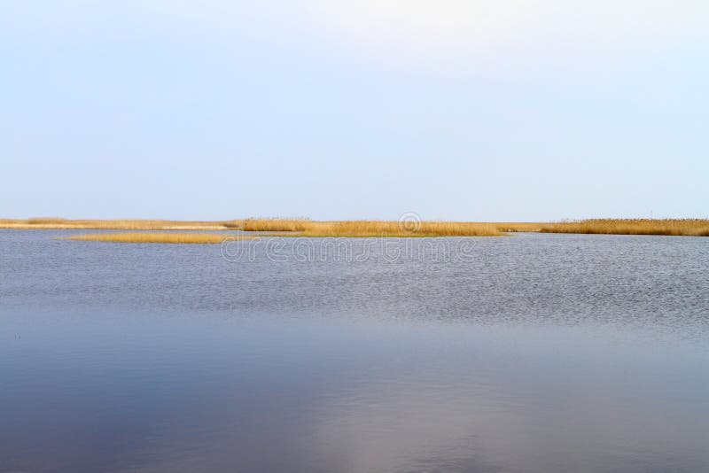 Small Lake Under Nice Sky Scene on Lake in Steppe Landscape Stock Photo ...