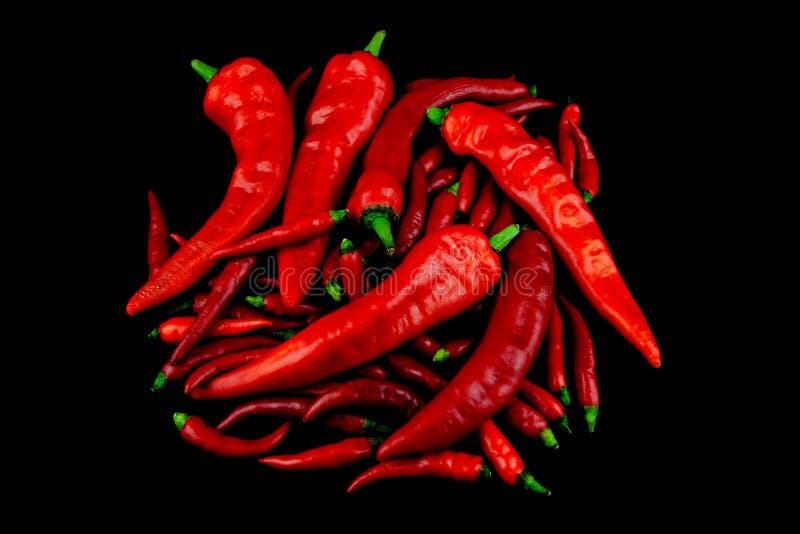 Small Large Chilli Peppers Black Background Stock Photos - Free ...