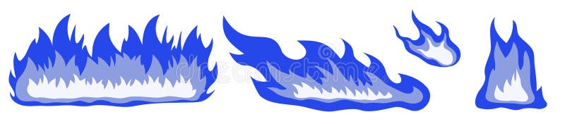 Small and Large Cold Fire. Bright Cold Fire for Background Stock Vector ...