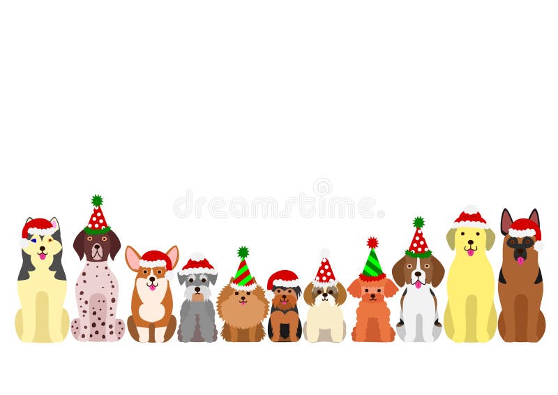 Small and Large Dogs Border Set Stock Vector - Illustration of animal ...