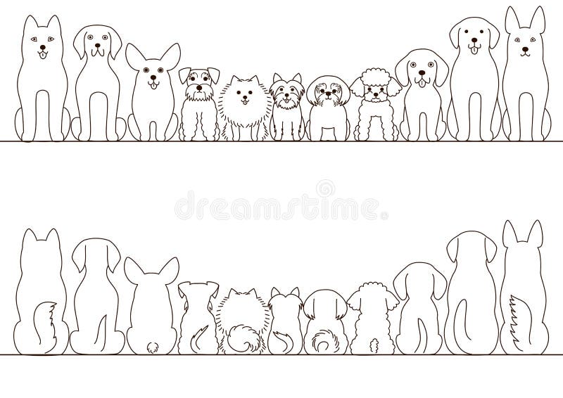 Dogs Border Line Art Stock Illustrations – 309 Dogs Border Line Art ...