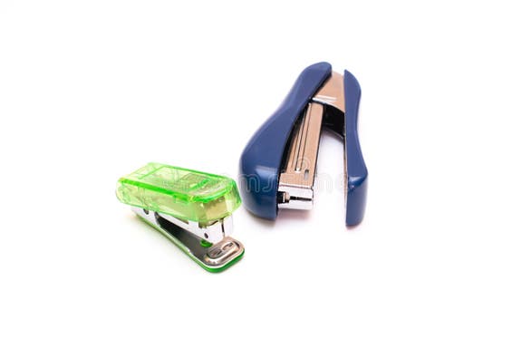 Small and Large Plastic Staplers Stock Image - Image of green, plastic ...