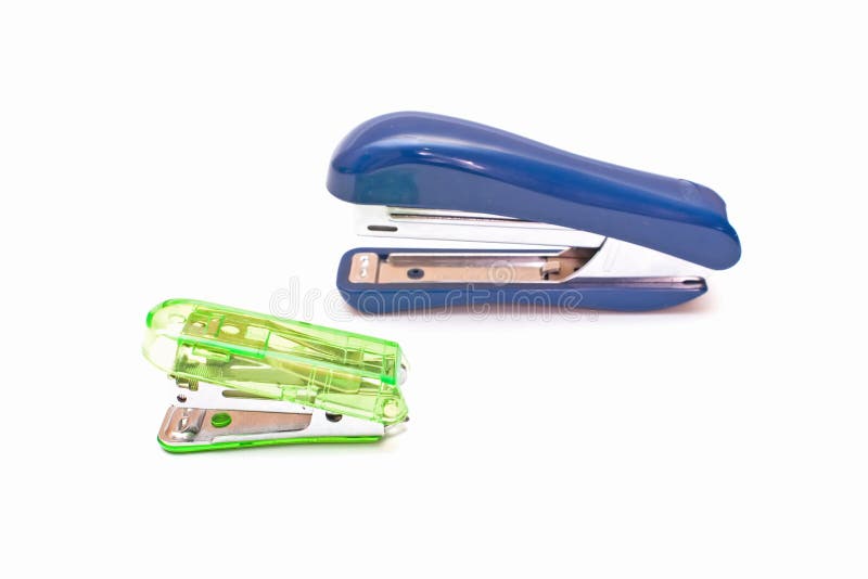 Small and Large Plastic Staplers Stock Image - Image of stapler, pair ...