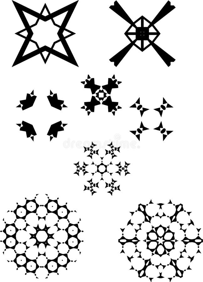 Small and Large Stars of Different Shapes Stock Vector - Illustration ...