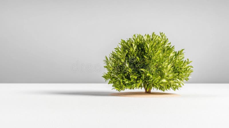 Small Leafy Tree on Isolated White Background Stock Illustration ...