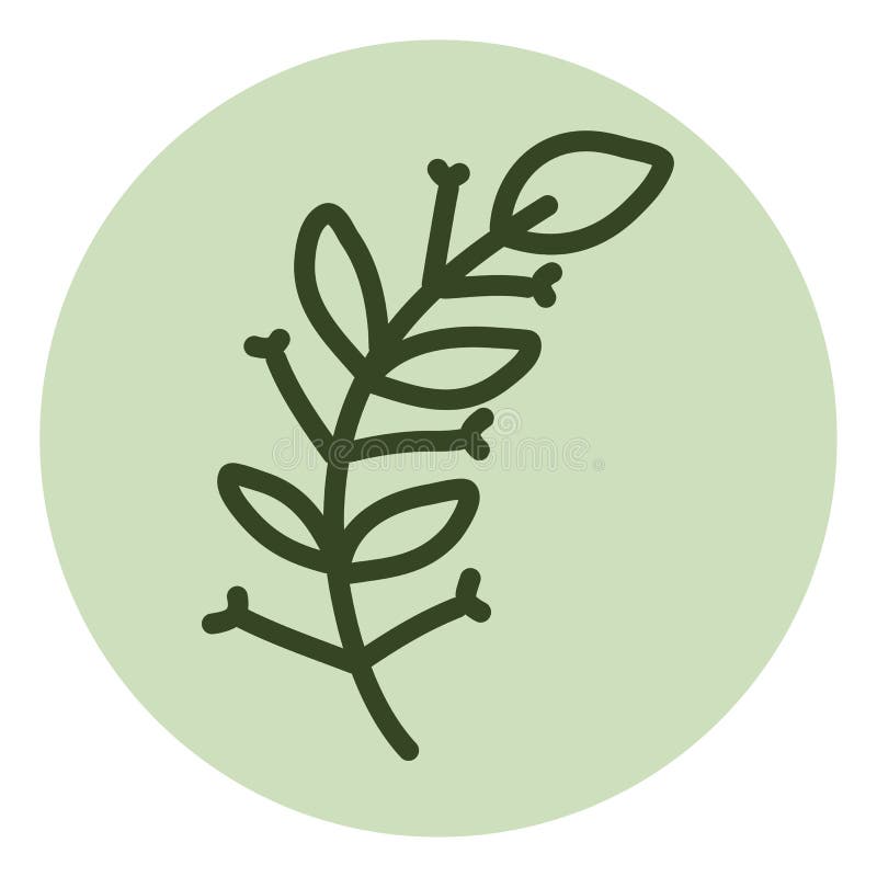 Small Leaves with Tiny Branches, Icon Stock Vector - Illustration of ...