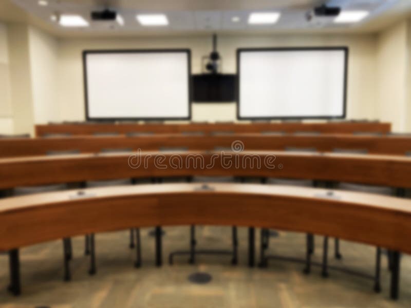 Small Lecture Hall with Pitched Floor. Abstract Blur Stock Photo ...