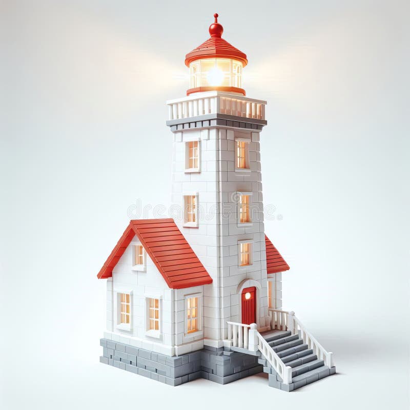 Small LEGO Lighthouse Design Stock Illustration - Illustration of ...
