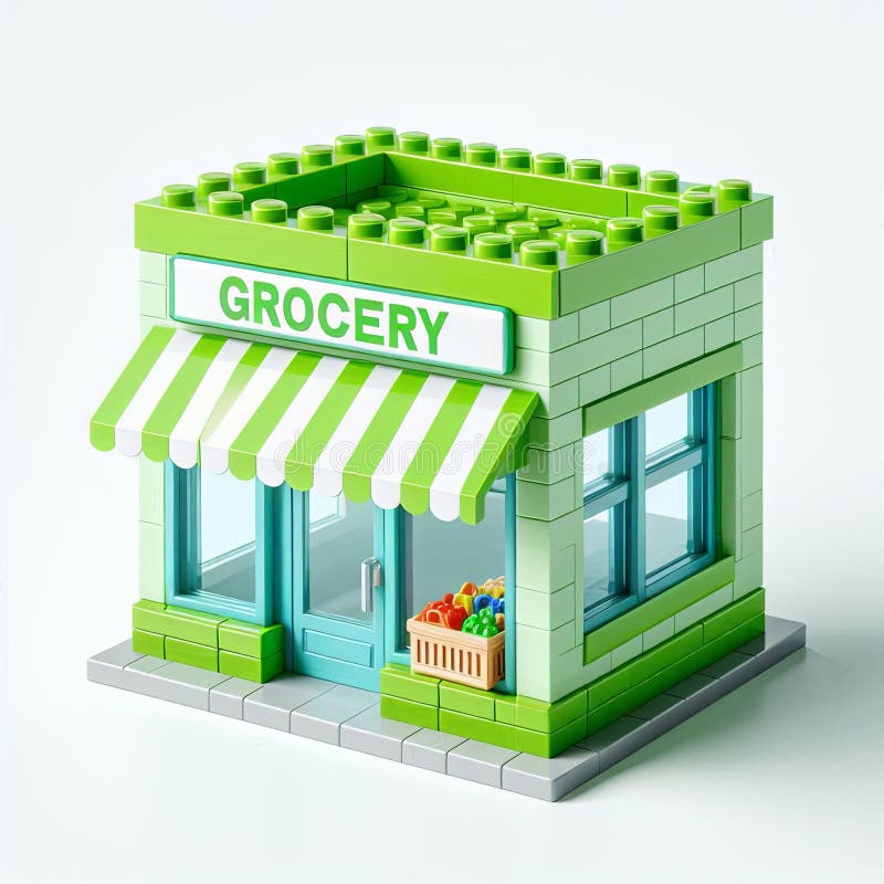 Small LEGO-Style Shop stock illustration. Illustration of small - 363514746