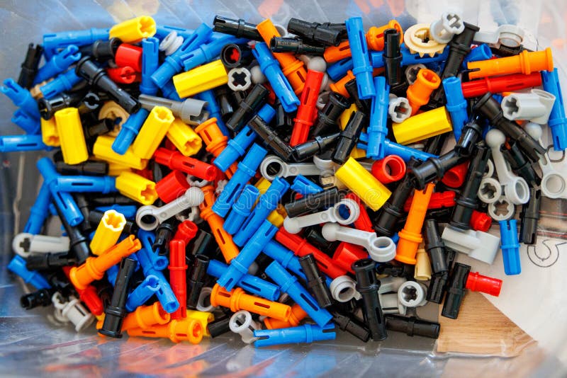 Small Lego Technic Bricks in a Box Stock Image - Image of small ...