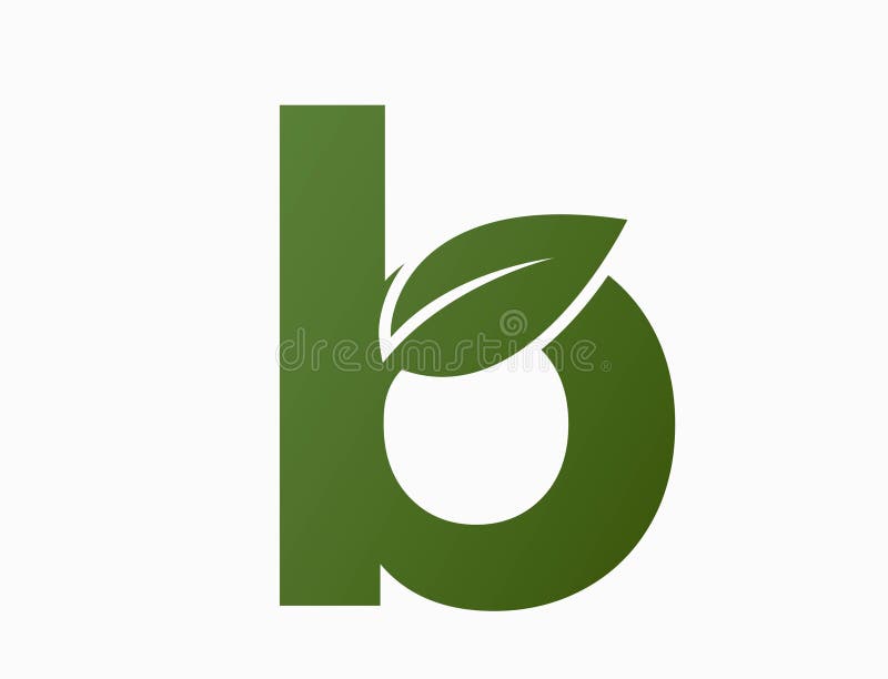 Small Letter B with Leaf. Eco Alphabet Logo Stock Vector - Illustration ...