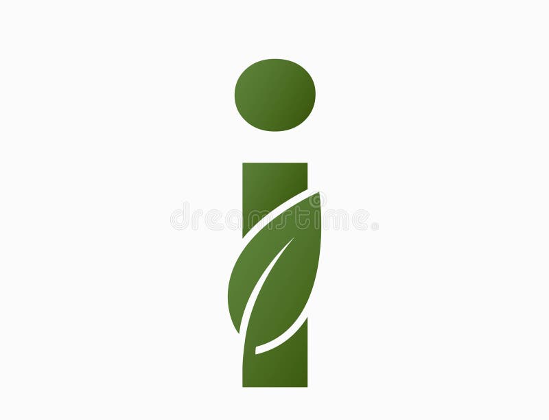 Small Letter I with Leaf. Creative Alphabet Logotype Stock Vector ...