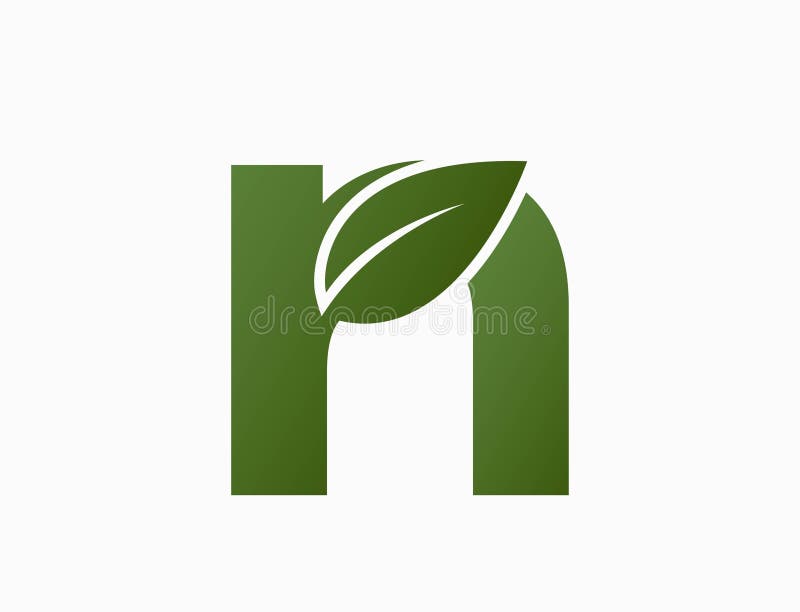 Small Letter N with Leaf. Creative Eco Logo Design. Nature and ...