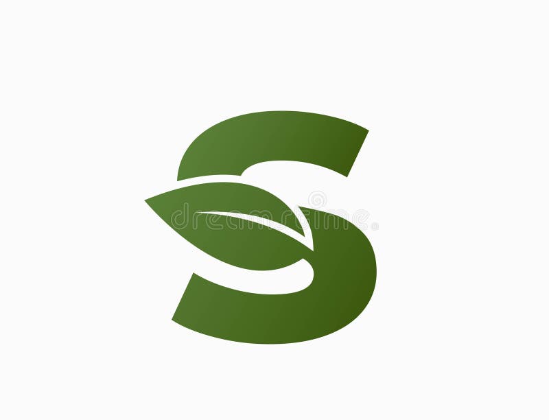 Small Letter S with Leaf. Alphabet Eco Logotype. Nature and Environment ...