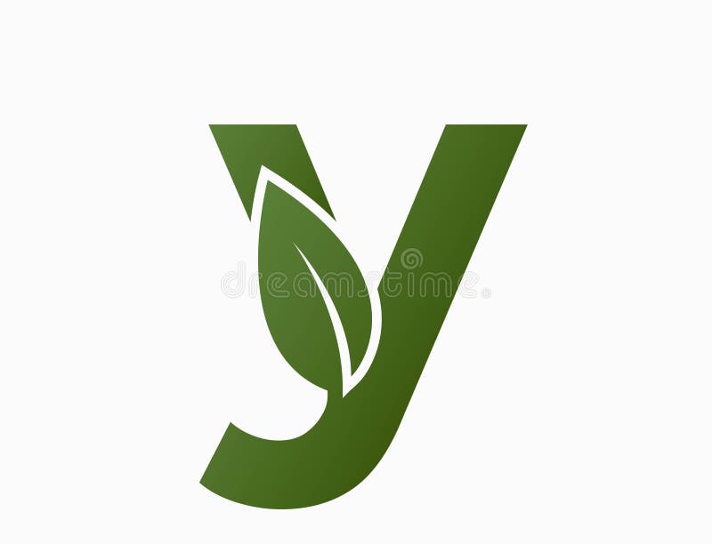 Small Letter Y with Leaf. Creative Eco Logo. Nature and Environment ...