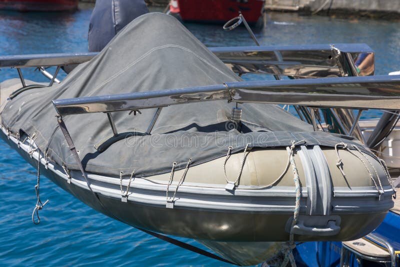 Small Lifeboat on a Ship in the Harbor Stock Photo - Image of ocean ...