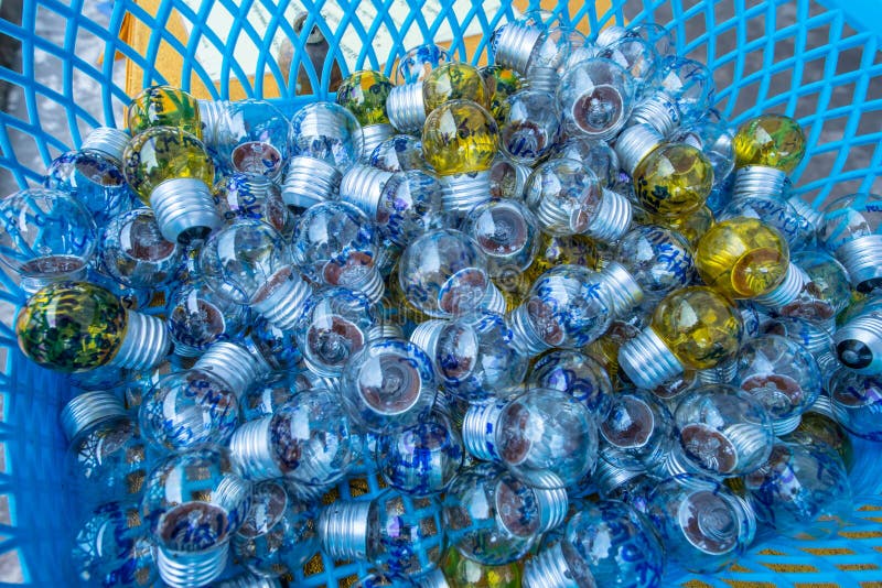 Small light bulb in basket stock image. Image of science - 250299249