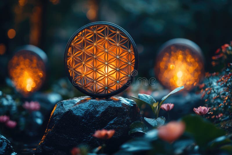 A Small Light Sits on Top of a Rock, Possibly Used As a Beacon or ...