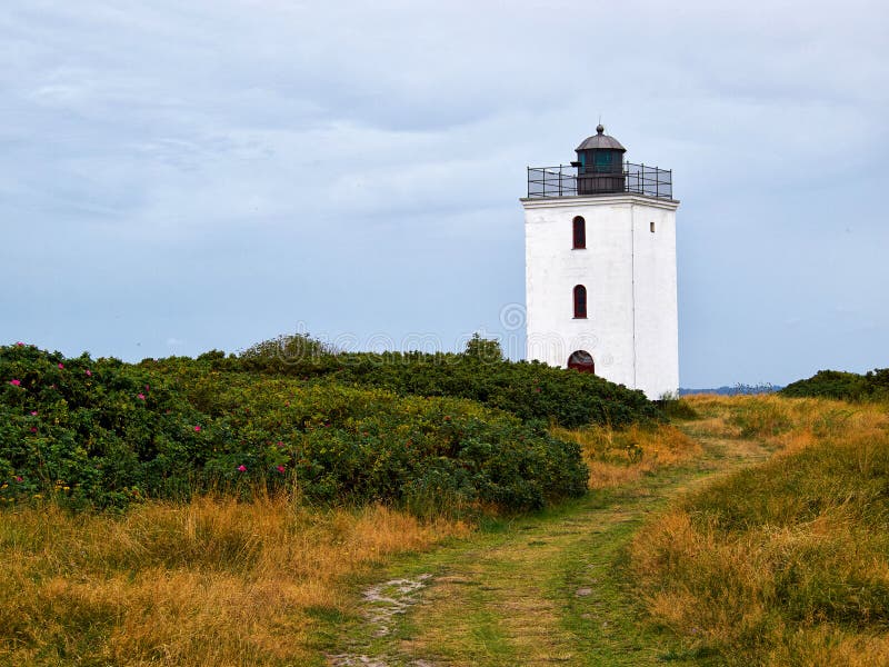Small Lighthouse on the Coast Stock Image - Image of illuminating ...