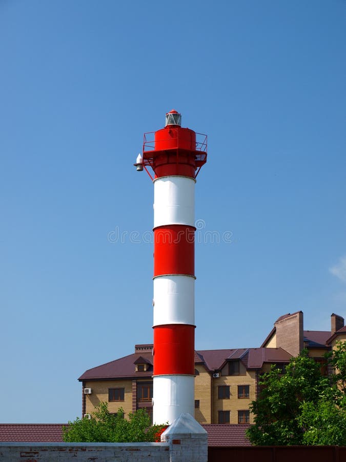 Small Lighthouse in Daylight Stock Photo - Image of marine, beam: 14686370