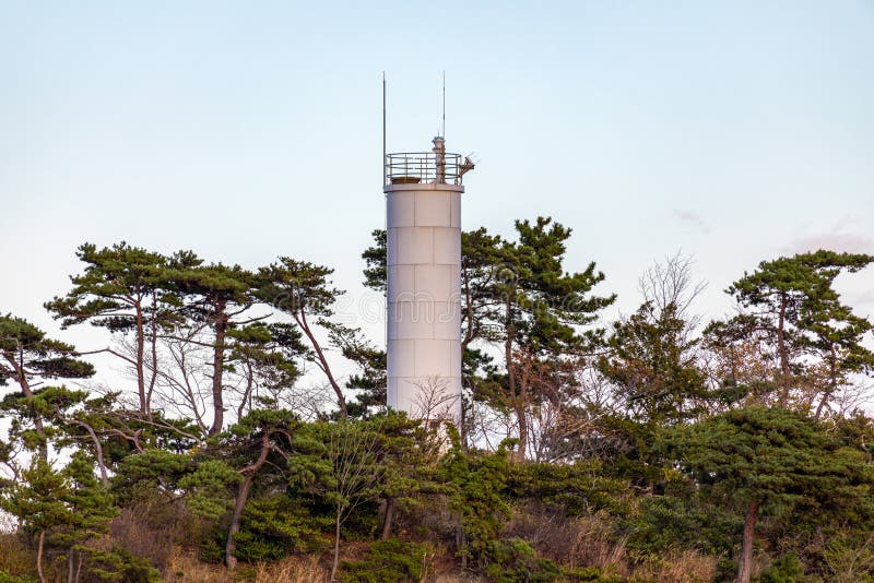 Small Lighthouse Guarding the Port Stock Photo - Image of small, port ...