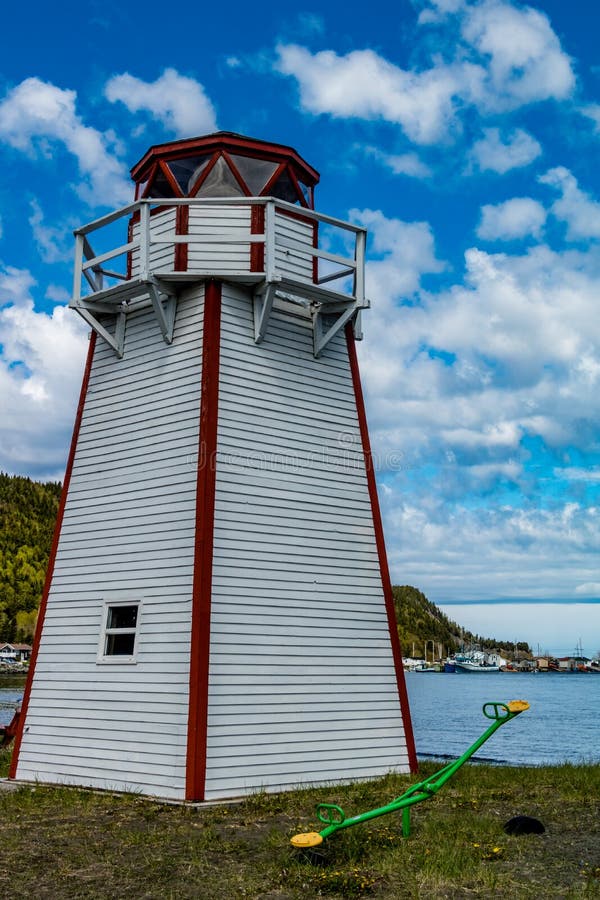 Small Lighthouse in a Park. Route 450,Newfoundland,Canada Stock Photo ...