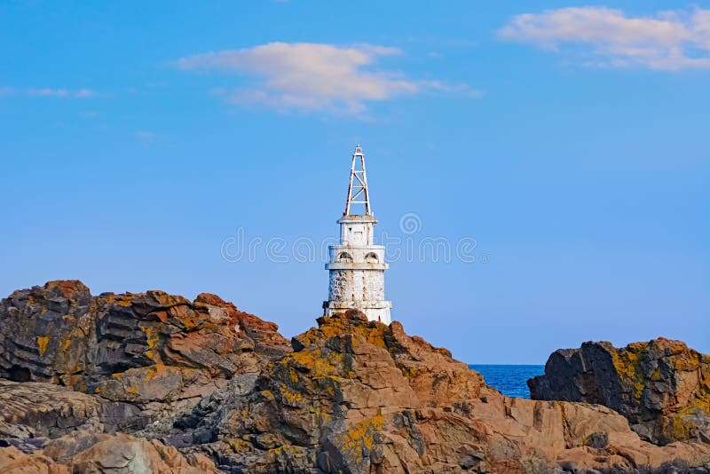 .Small Lighthouse at the Fishing Village of Henningsvaer in Lofoten ...
