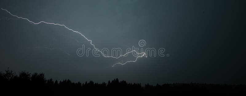 Small Lightning Flashes in the Sky Above the City Stock Photo - Image ...
