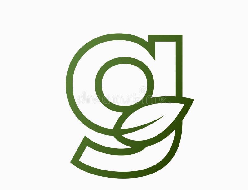 Small Line Letter G with Leaf. Eco Friendly, Ecology and Environment ...