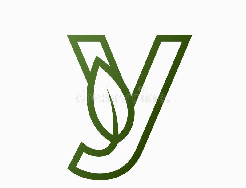 Small Line Letter Y with Leaf. Creative Eco Logo. Eco Friendly and ...