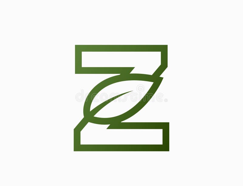 Small Line Letter Z with Leaf. Nature, Eco Friendly and Environment ...