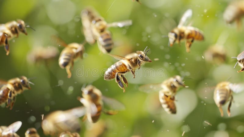 A Small but Lively Bee Apiary Buzzing with Activity Stock Photo - Image ...