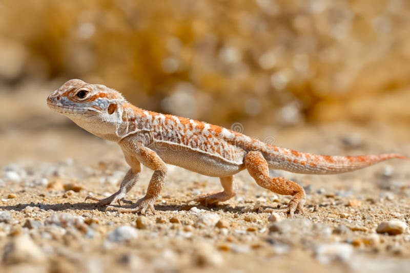 A Small Lizard Walking Across a Dirt Field Stock Photo - Image of light ...