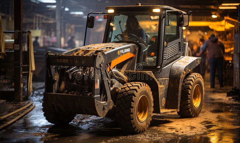 Small Loader Parked in Warehouse Stock Photo - Image of small ...