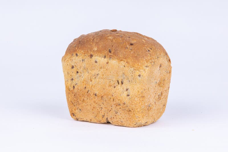 A Small Loaf of Fresh Crunchy Wheat Bread on a White Background Stock ...