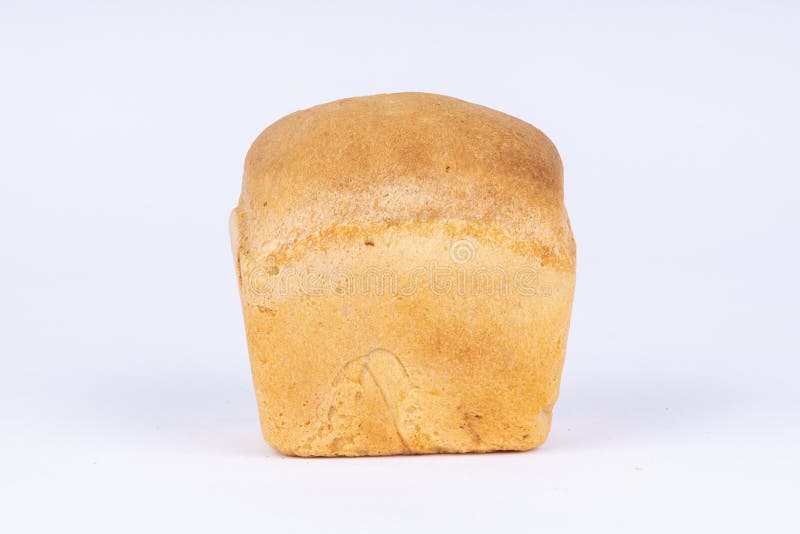A Small Loaf of Fresh Crunchy Wheat Bread on a White Background Stock ...